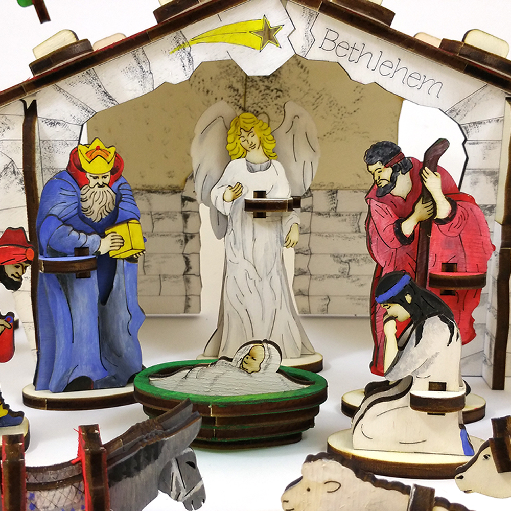 Nativity - Set 3D / extra large 3D Wooden Puzzle | Touchwoodesign